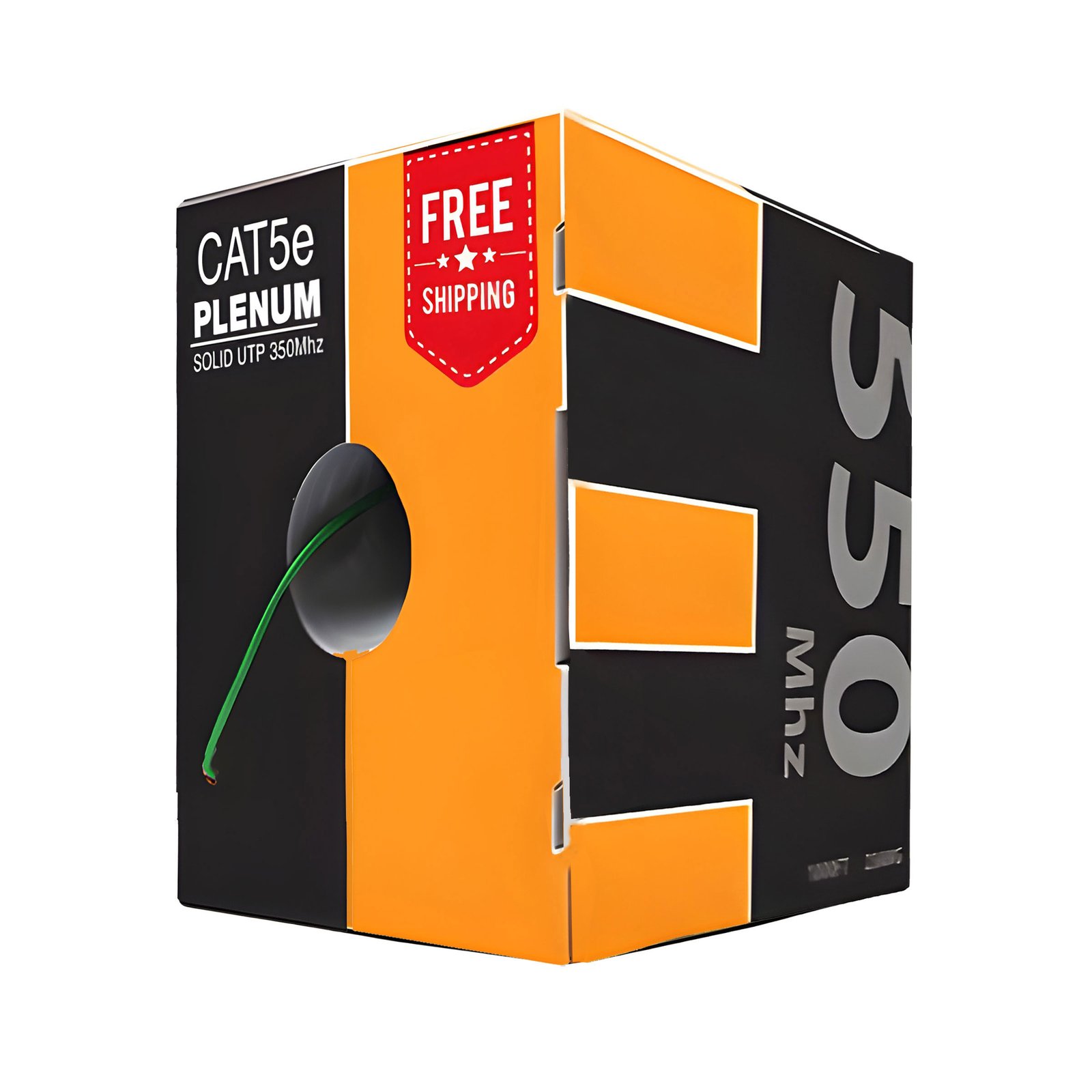 Cat5e Plenum Solid Conductor 1000ft Ethernet Cable 24awg Blue | EtekCables